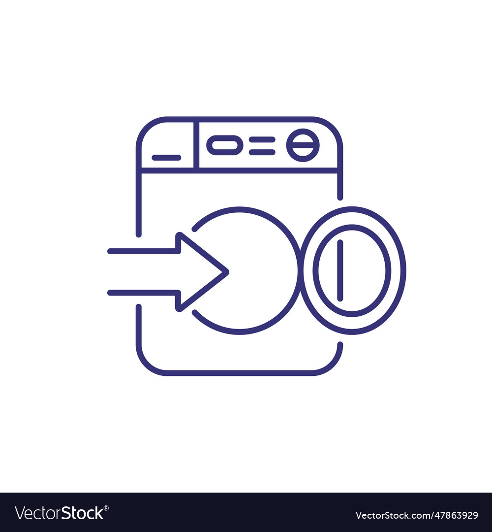 Loading laundry line icon Royalty Free Vector Image
