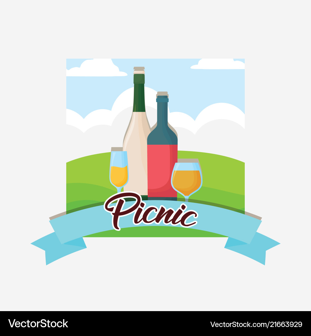 Picnic food emblem Royalty Free Vector Image - VectorStock