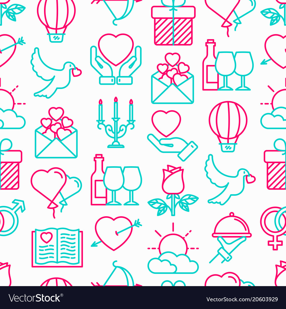 Romantic seamless pattern Royalty Free Vector Image