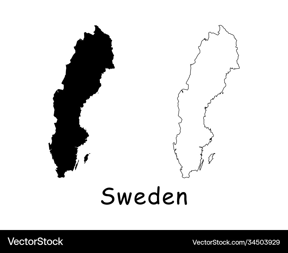 Sweden map Royalty Free Vector Image - VectorStock
