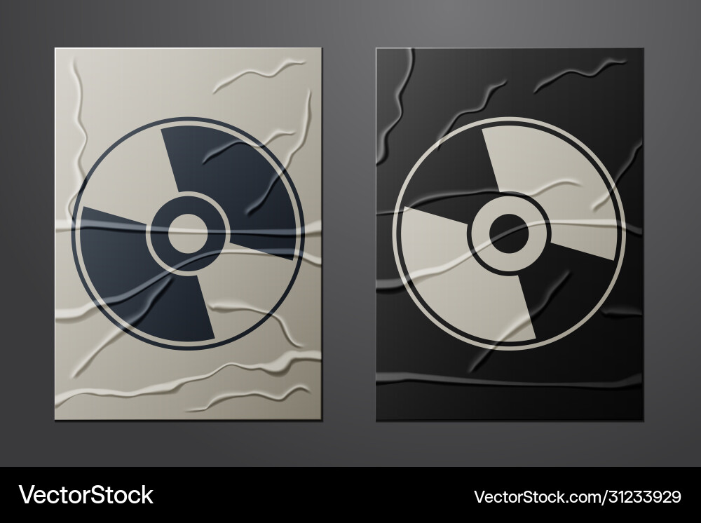 White cd or dvd disk icon isolated on crumpled Vector Image