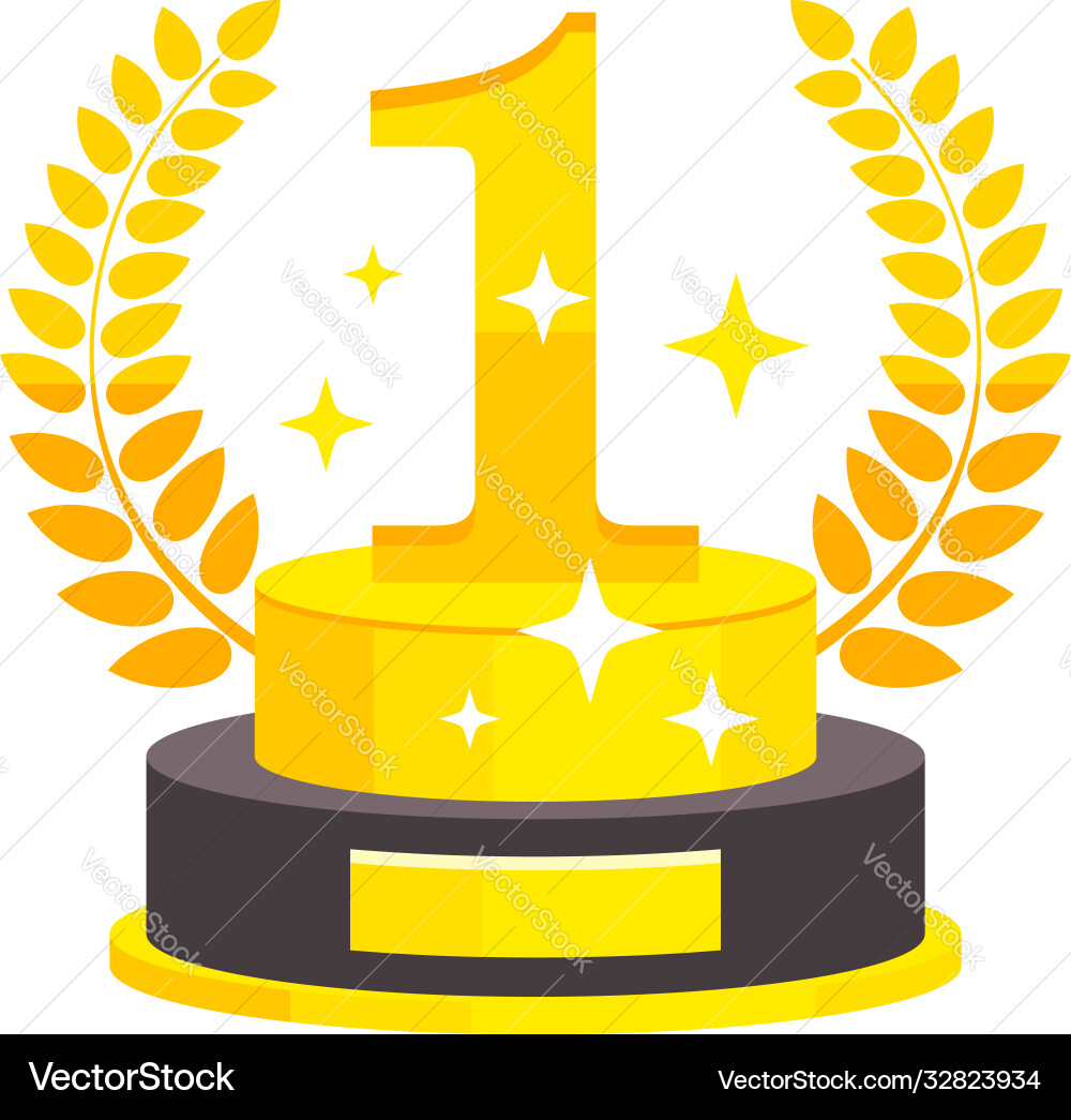 1st place golden cup award Royalty Free Vector Image