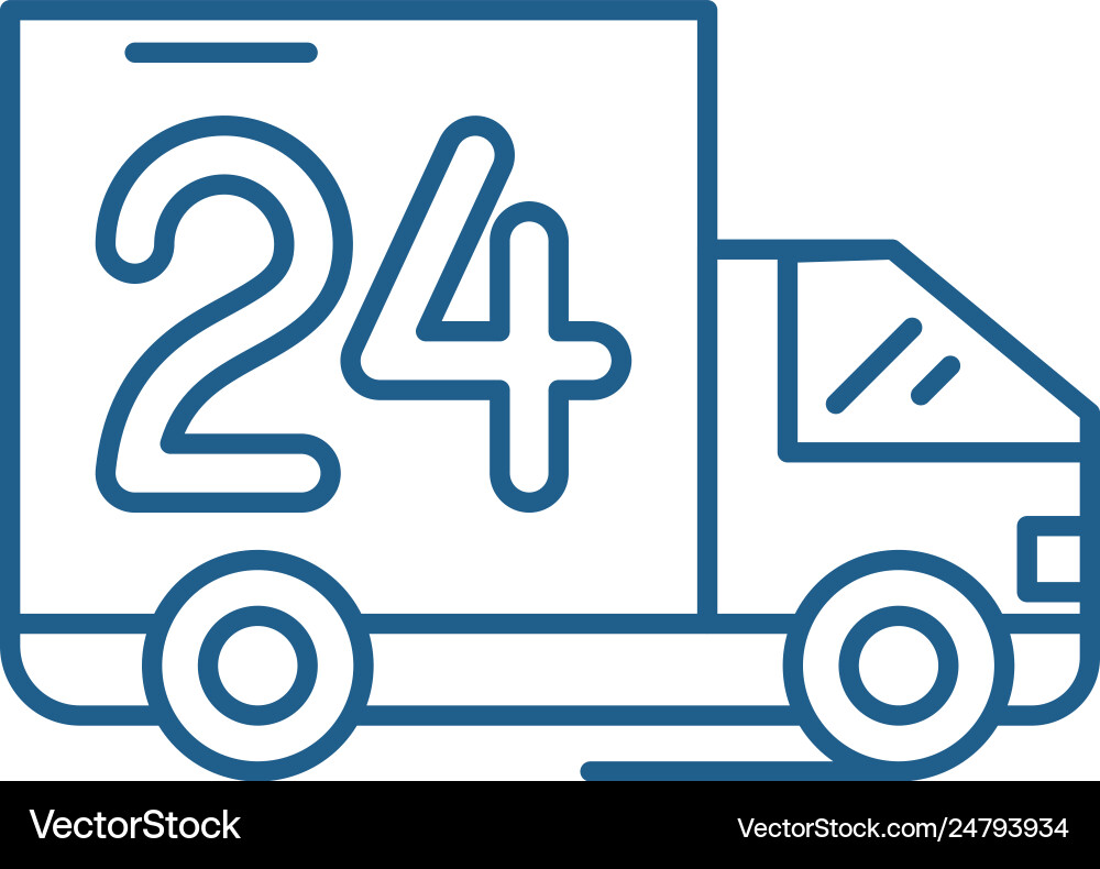 24 hours delivery line concept icon Royalty Free Vector