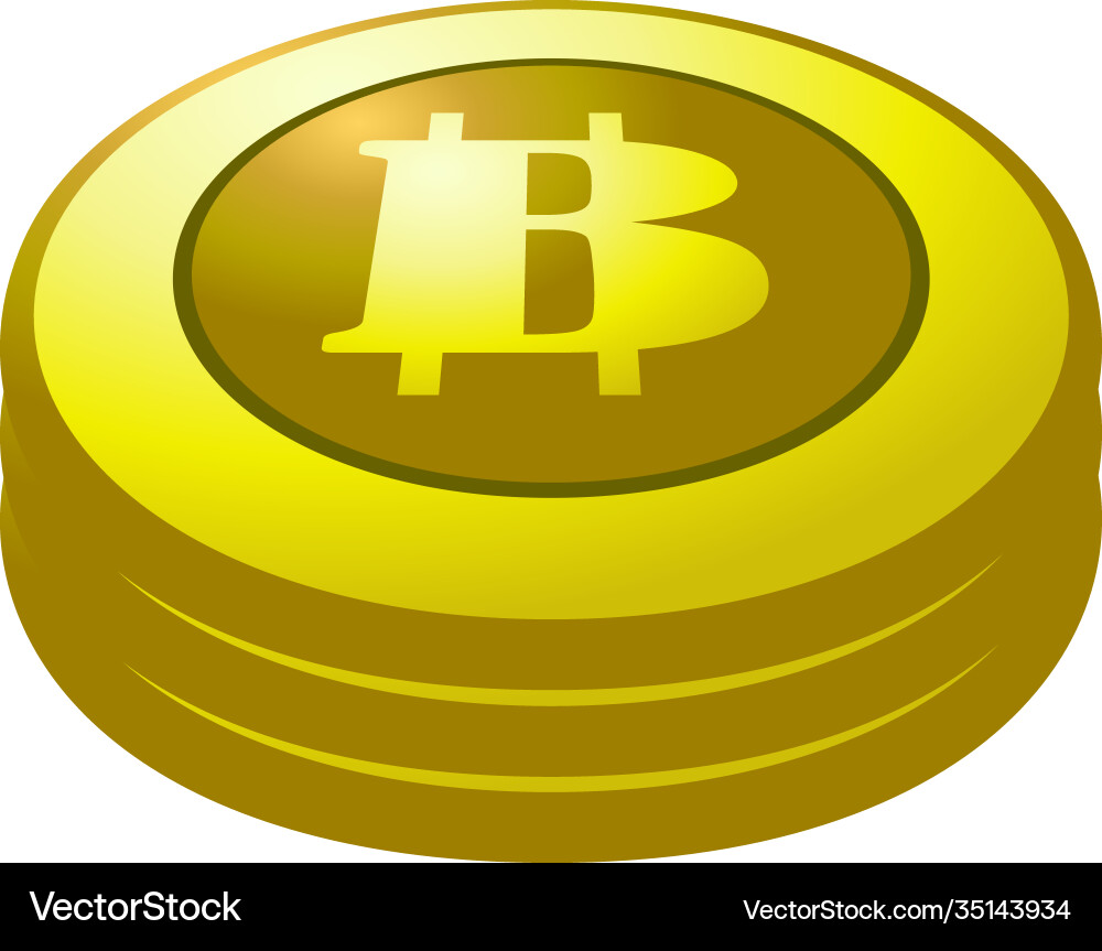 3 stacked bitcoin medals Royalty Free Vector Image