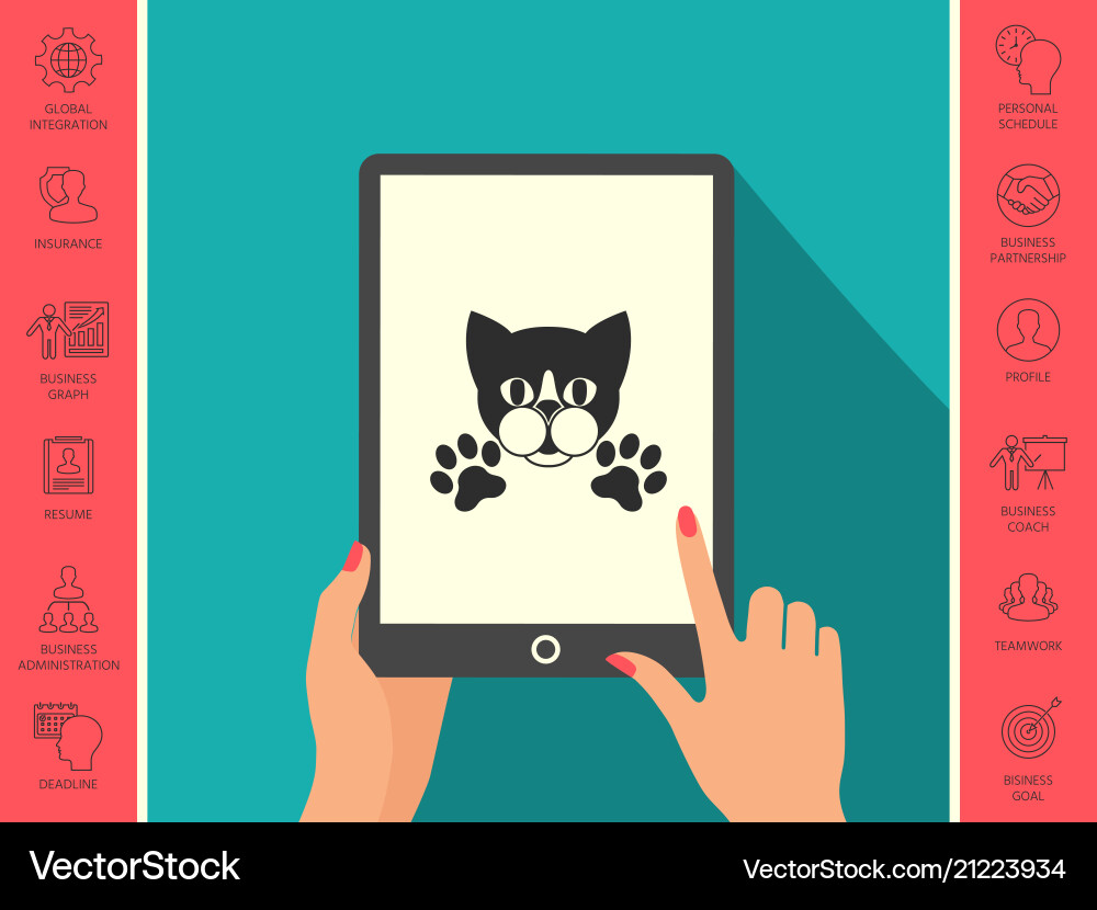 Cut cat with paws - logo symbol protect sign Vector Image