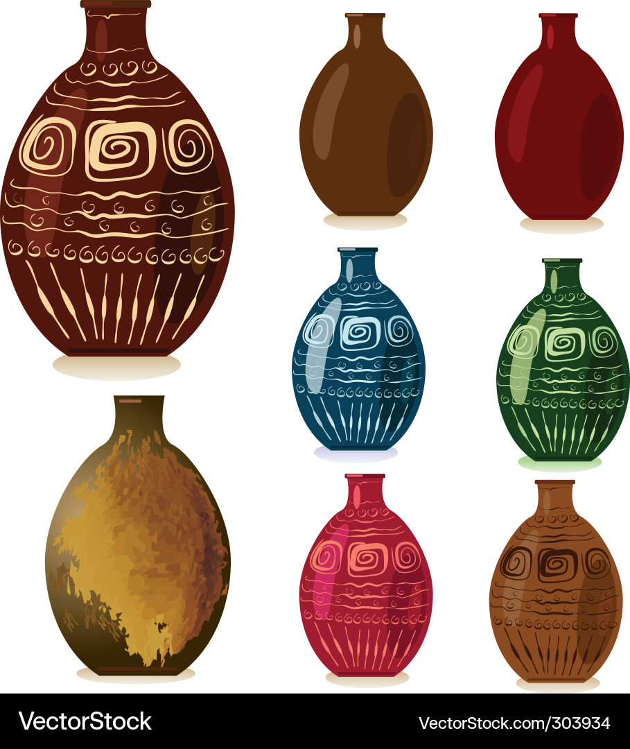 Decorative vases Royalty Free Vector Image - VectorStock