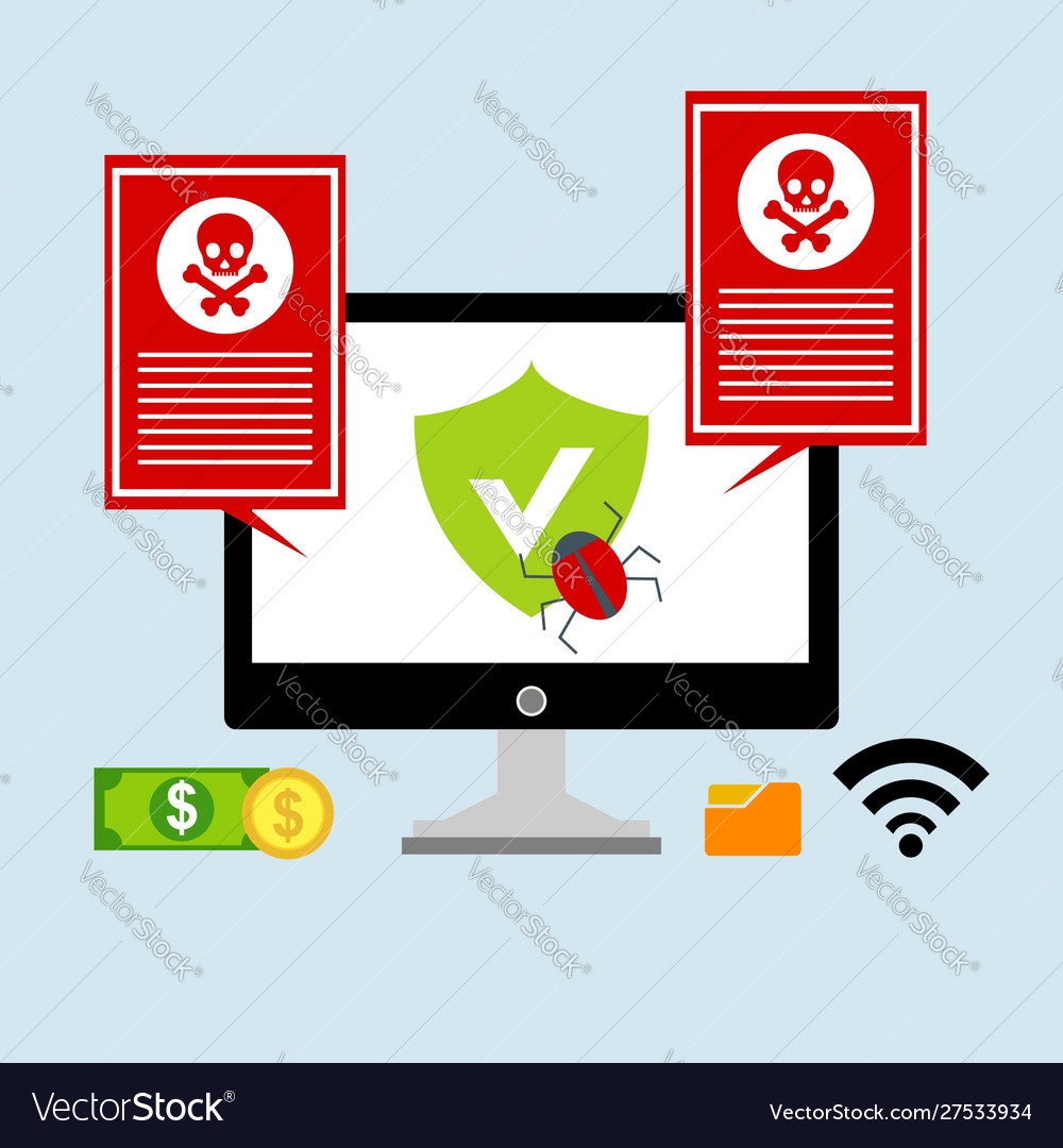 Hacker Activity Computeralert Notification Vector Image