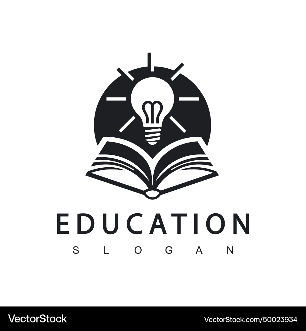 Light bulb with book logo smart education logo Vector Image