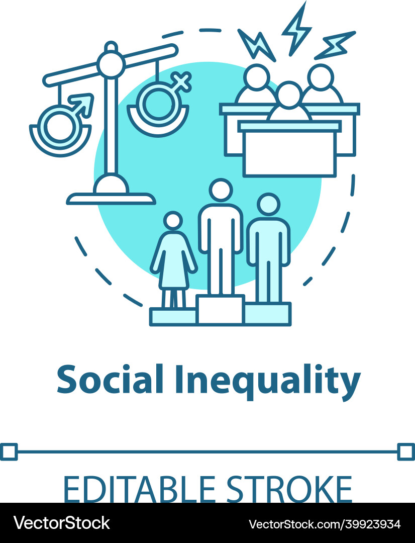 Social inequality turquoise concept icon unequal Vector Image