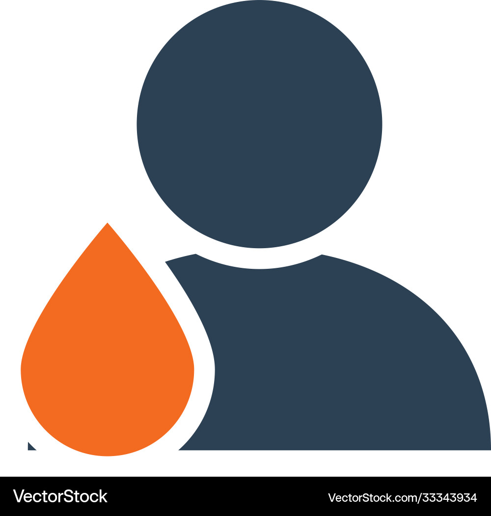 User profile with drop line icon blood donation Vector Image