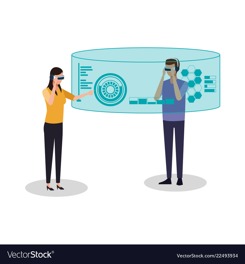 Virtual reality technology Royalty Free Vector Image