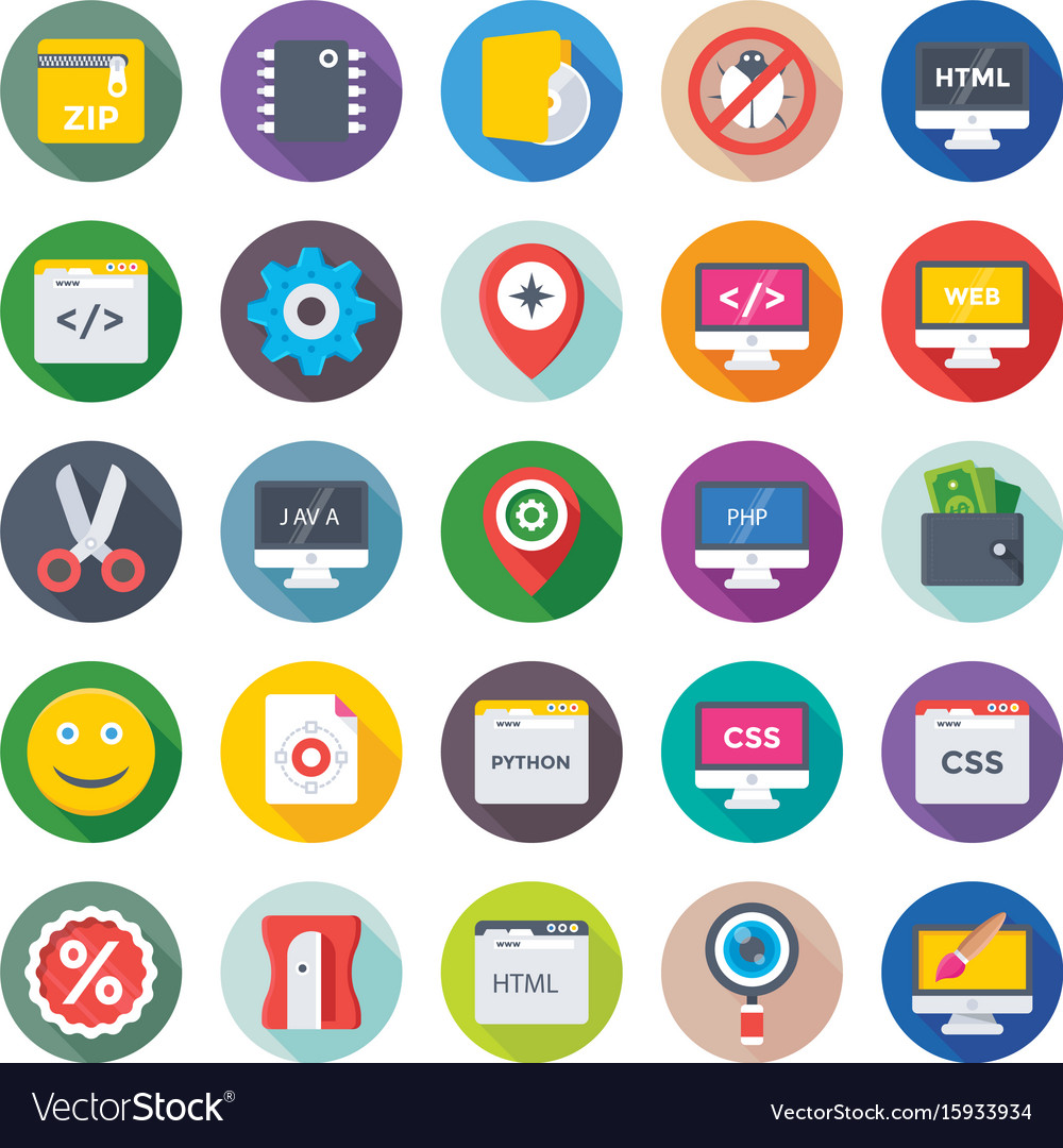 Web design and development icons 7 Royalty Free Vector Image