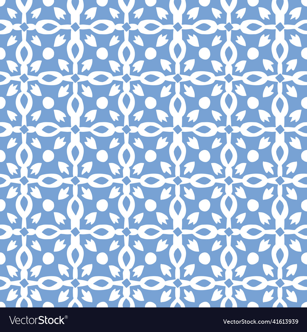 Hand drawn blue arabic seamless pattern Royalty Free Vector