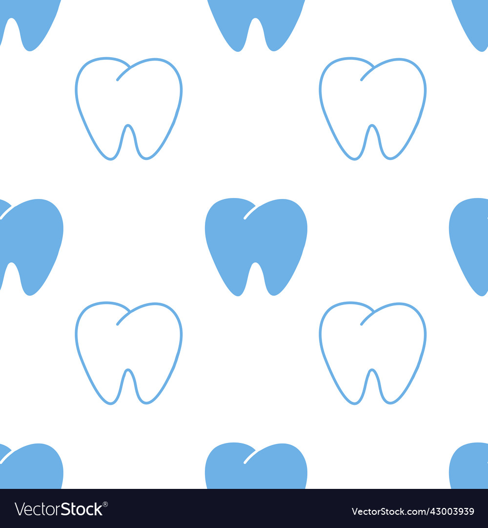 Human tooth seamless pattern Royalty Free Vector Image