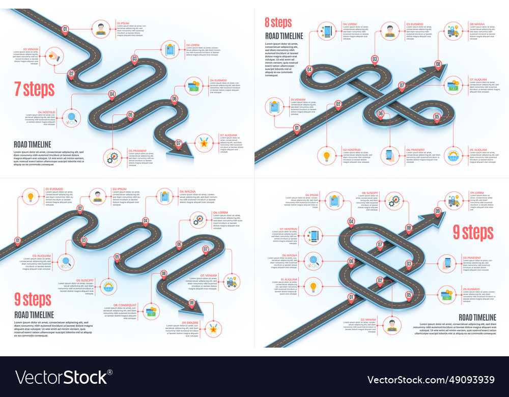 Isometric navigation map infographic 7-9 steps Vector Image Isometric navigation map infographic 7-9 steps Vector Image
