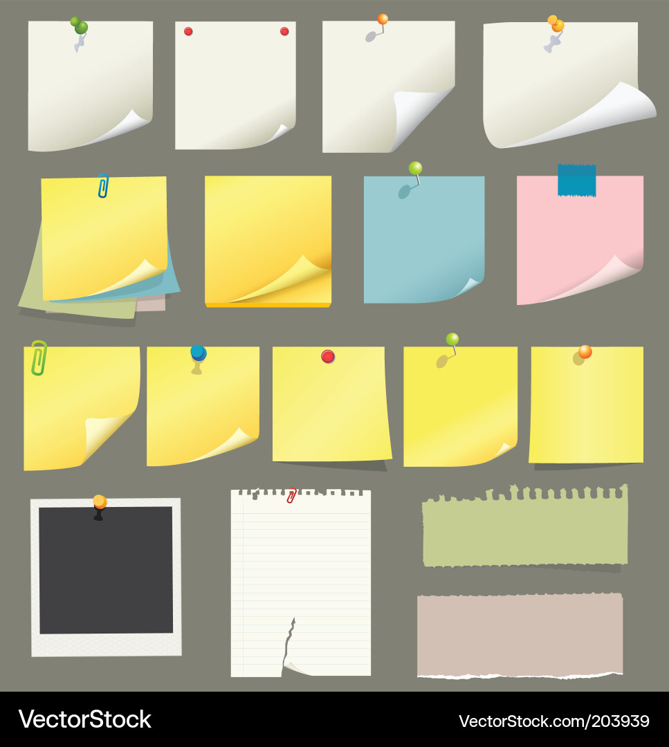 Note papers Royalty Free Vector Image - VectorStock