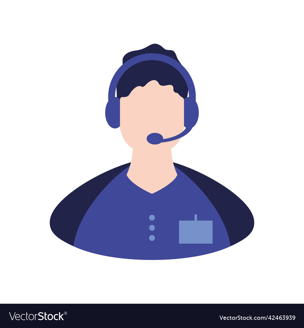 Operator man call center Royalty Free Vector Image