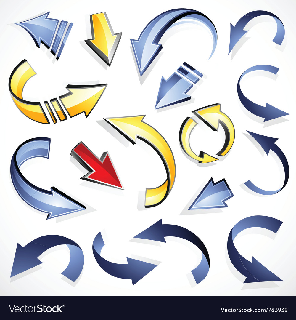 Set directional arrows Royalty Free Vector Image