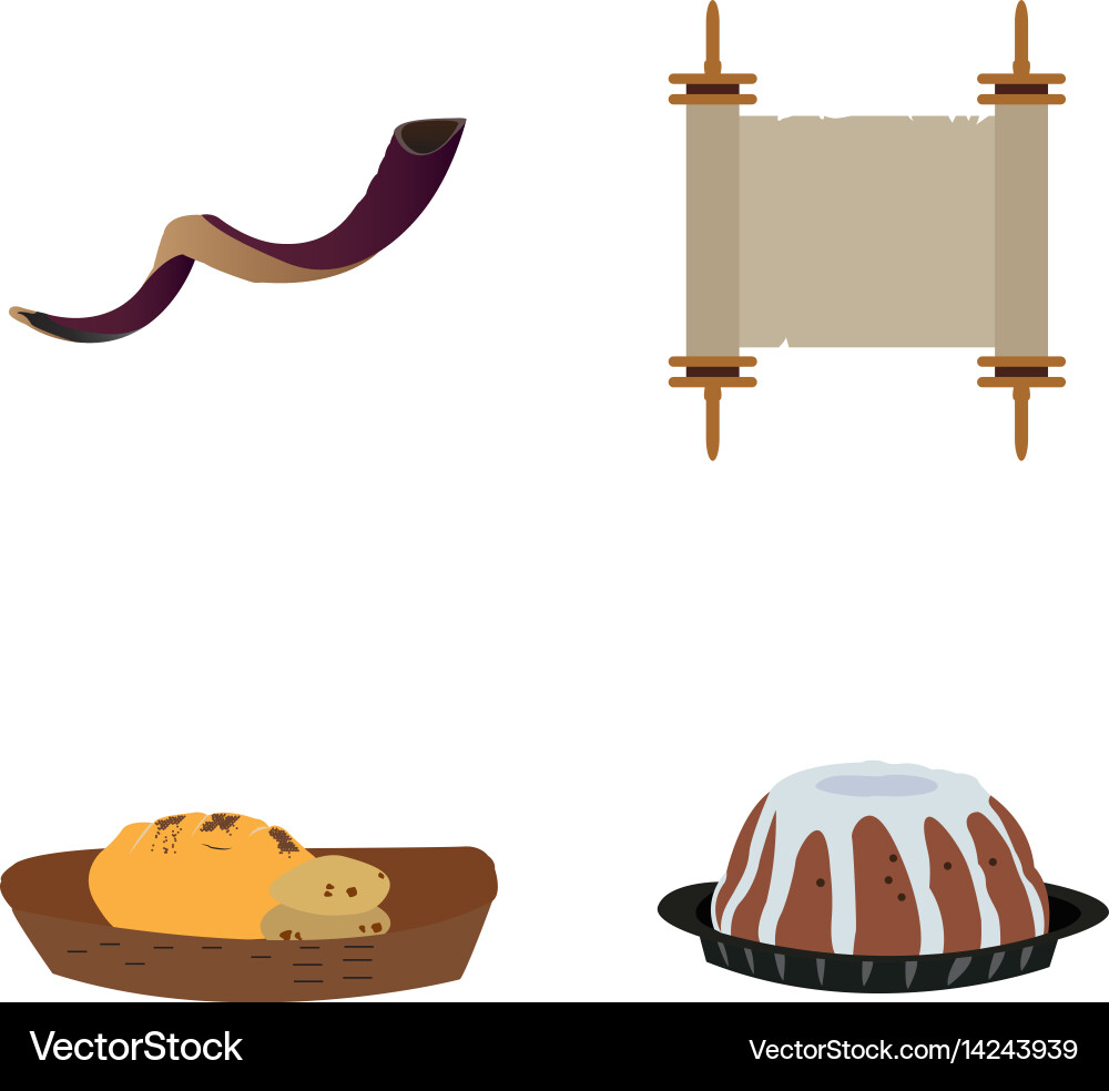 Set of jewish objects Royalty Free Vector Image