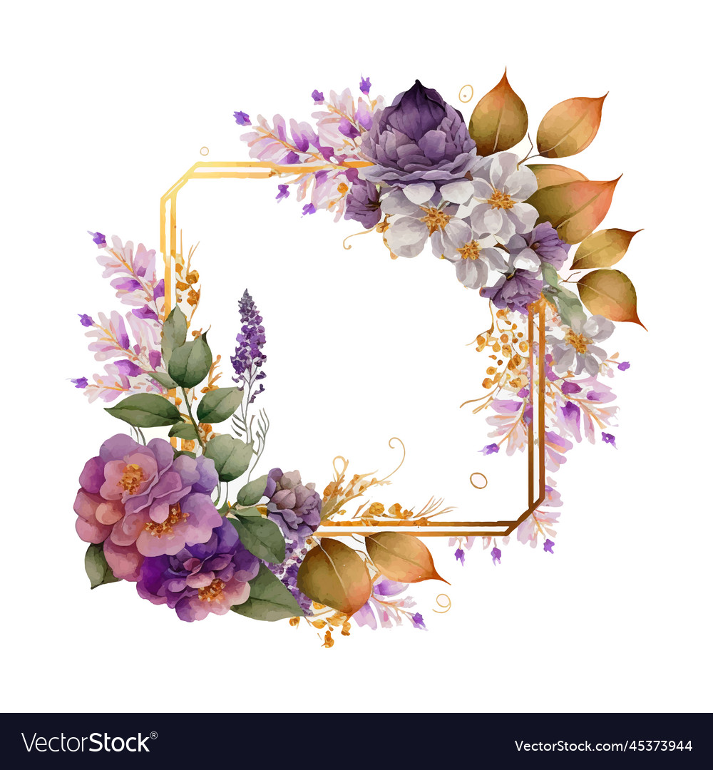 Flowers frame beautiful wreath elegant floral Vector Image Flowers frame beautiful wreath elegant floral Vector Image