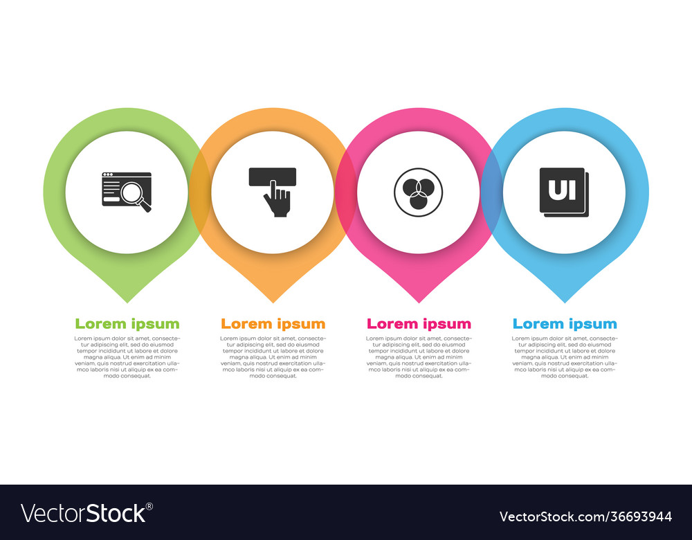 Set ui or ux design keyboard rgb and cmyk color Vector Image