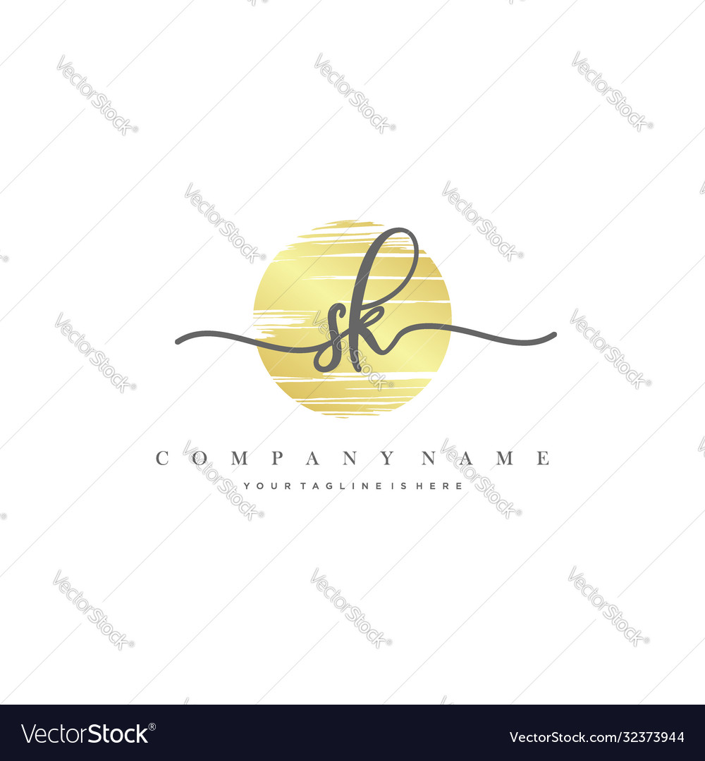 Sk initial handwriting logo Royalty Free Vector Image Sk initial handwriting logo Royalty Free Vector Image