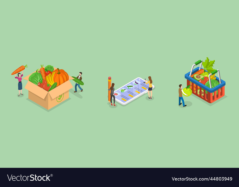 3d isometric flat conceptual Royalty Free Vector Image