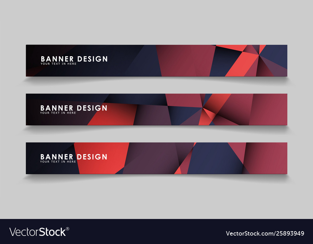 Abstract rectangle banners with red black Vector Image