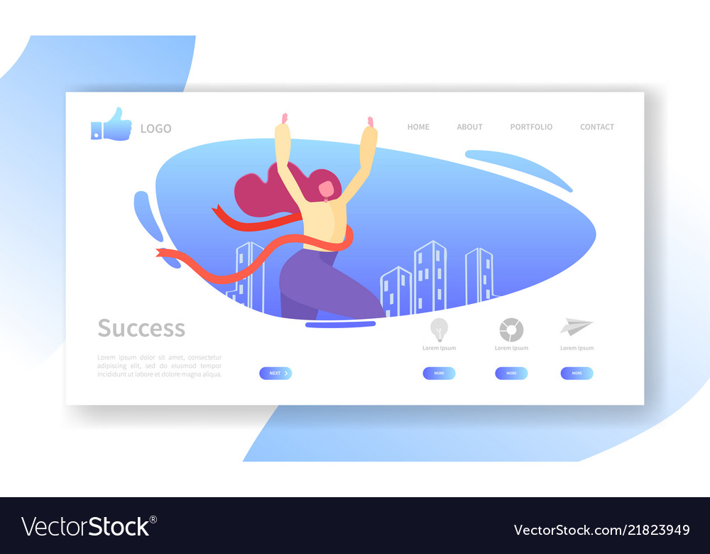 Business success landing page template website Vector Image