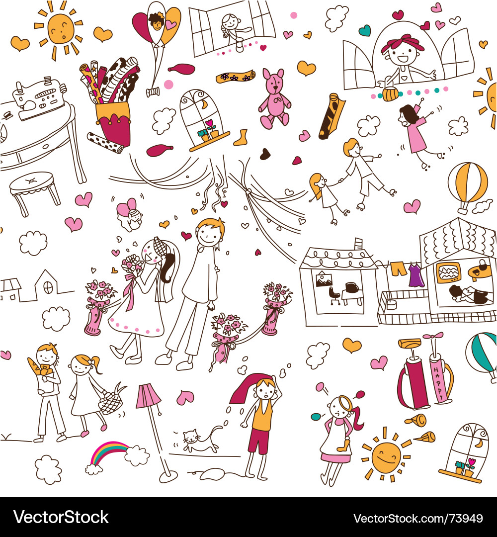 Child doodle Royalty Free Vector Image - VectorStock