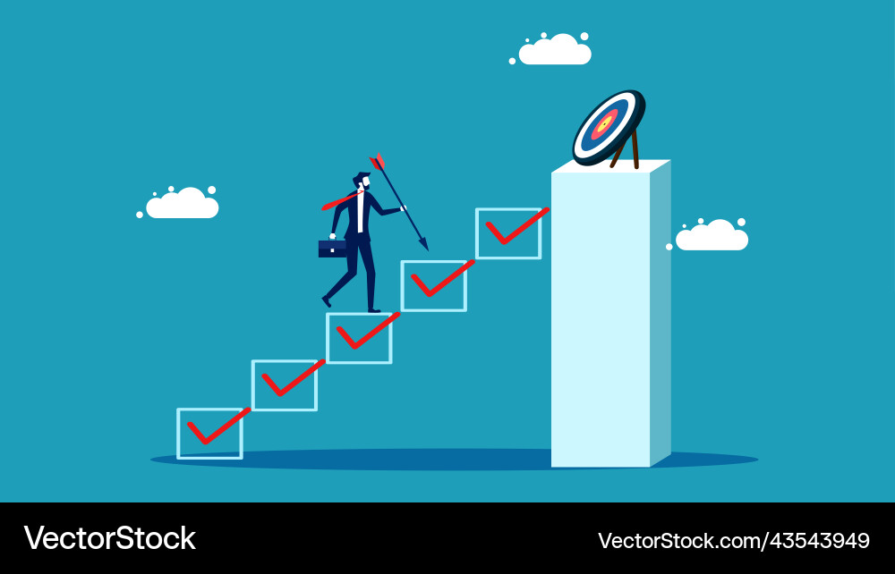 Development process a businessman walking up Vector Image