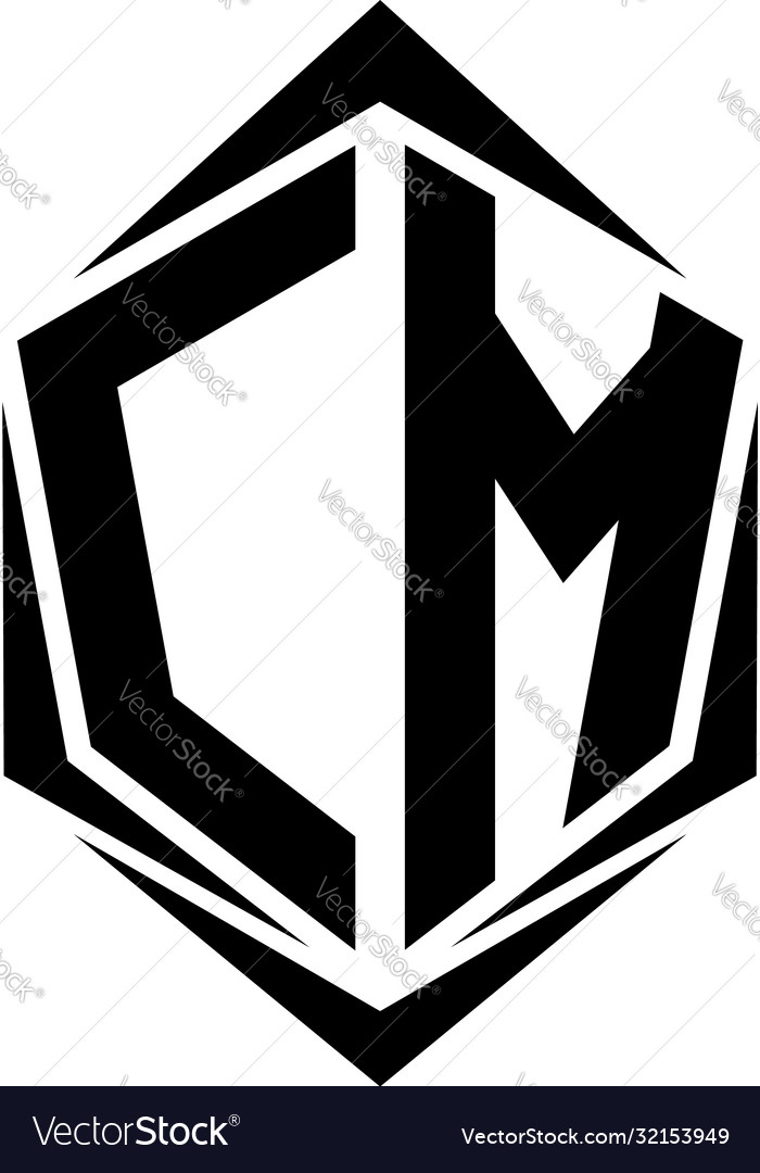 Initial cm logo design Royalty Free Vector Image