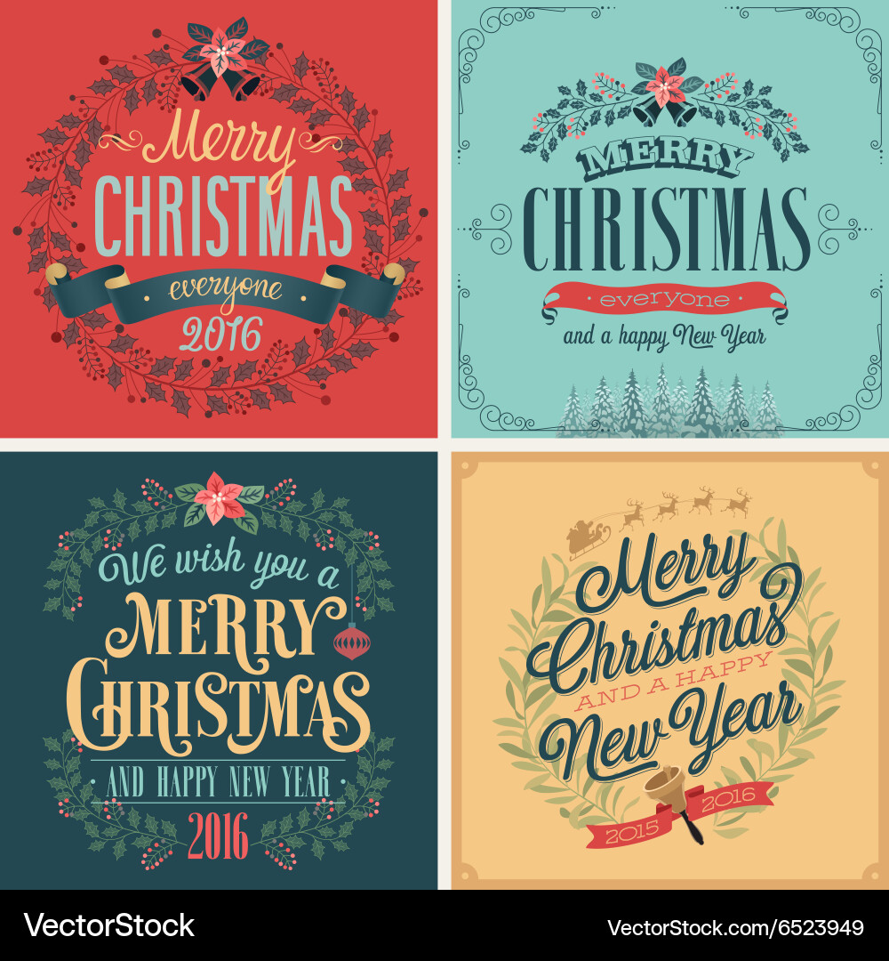 Merry christmas emblems Royalty Free Vector Image
