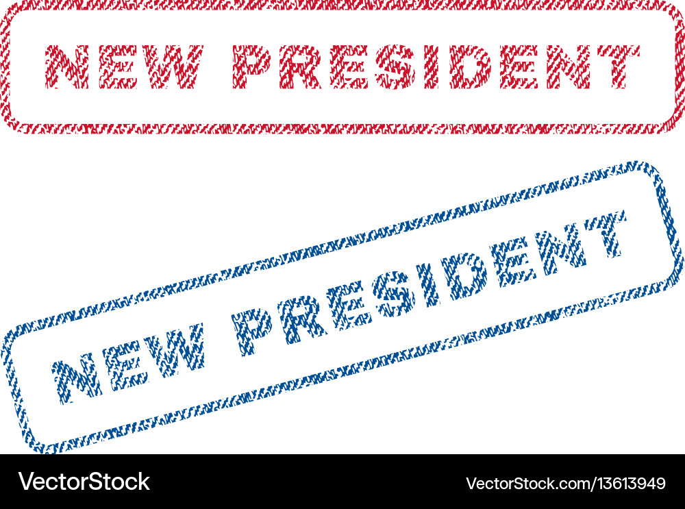 New president textile stamps Royalty Free Vector Image