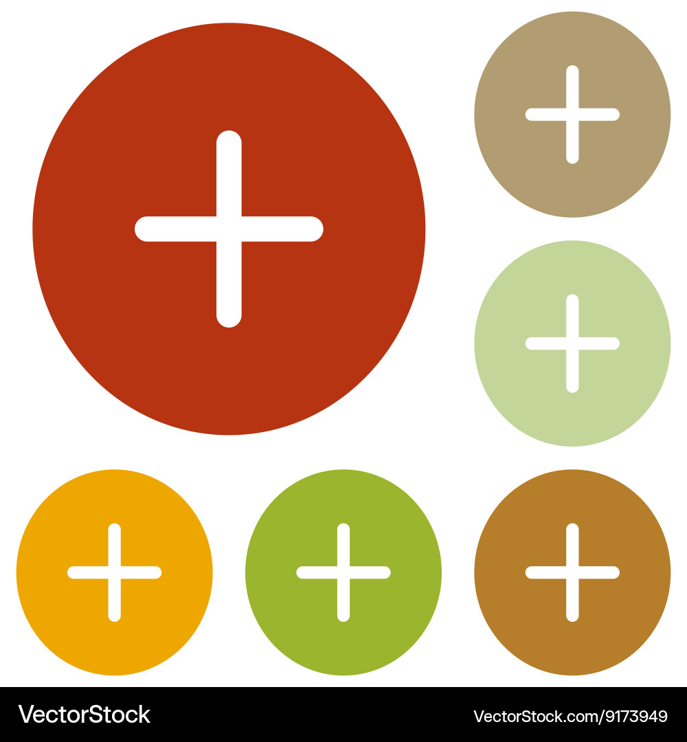 Positive symbol plus sign Royalty Free Vector Image