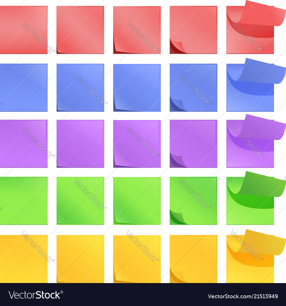 Set post note stickers Royalty Free Vector Image