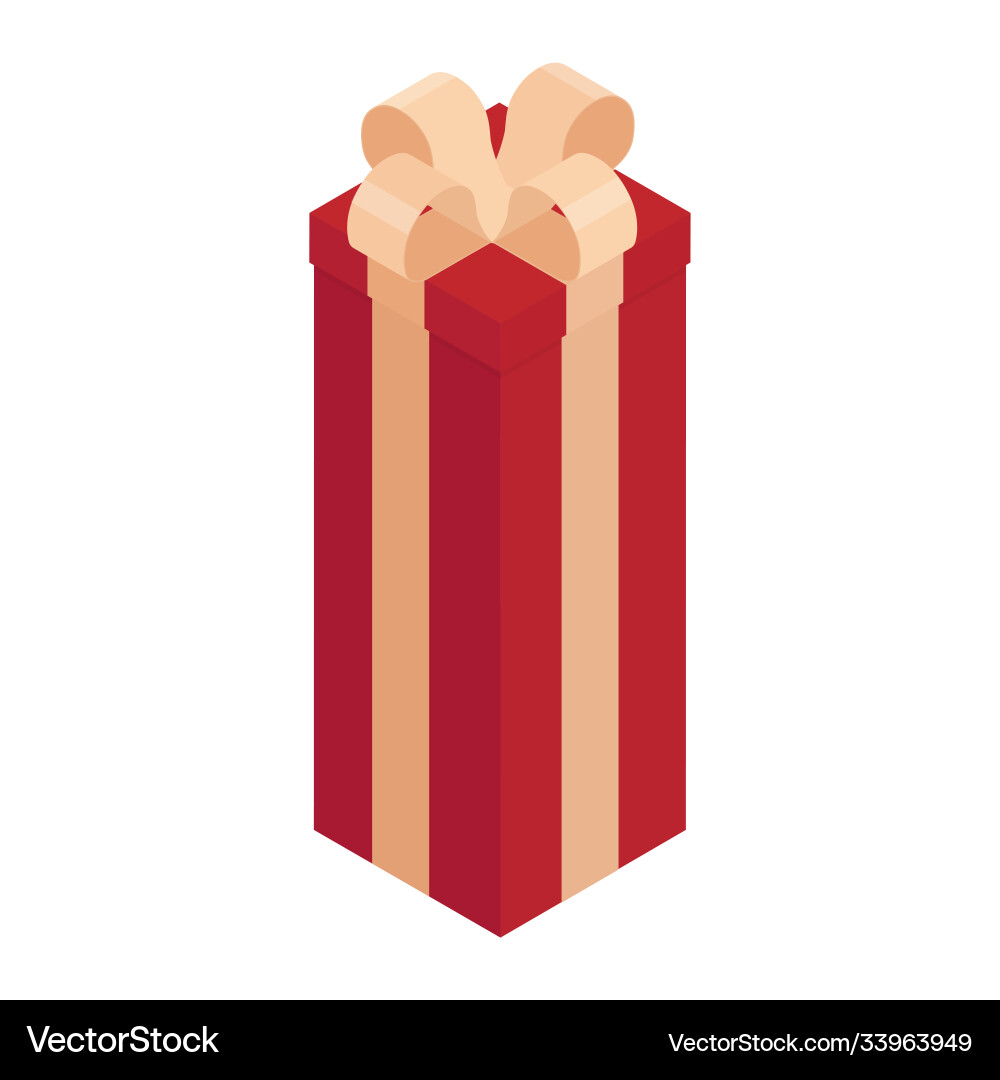 Surprise gift box isometric view Royalty Free Vector Image