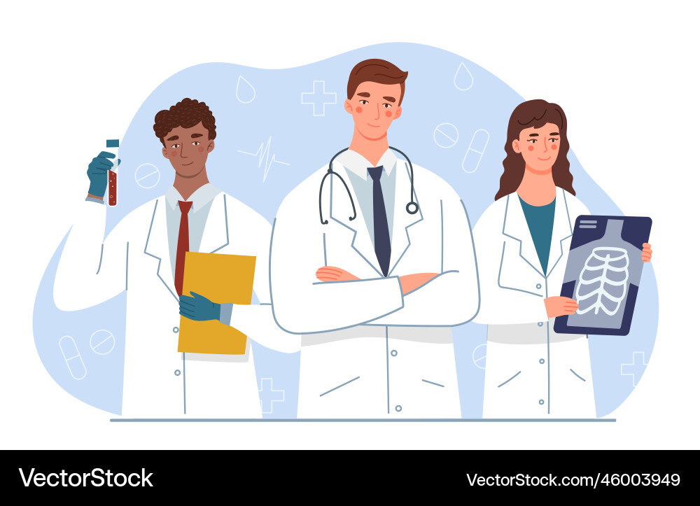 Team of doctors Royalty Free Vector Image - VectorStock
