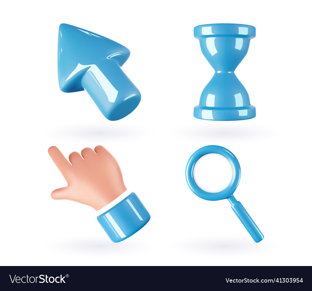 3d web cursor Royalty Free Vector Image - VectorStock
