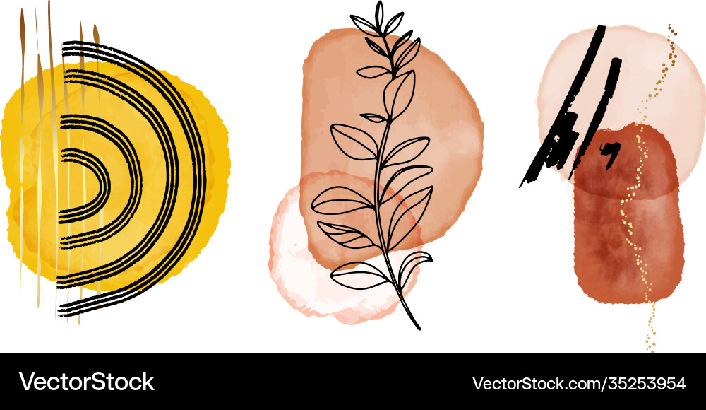 Abstract one line art tropical minimalistic Vector Image