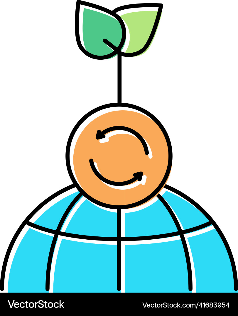 Ecology and energy saving color icon Royalty Free Vector