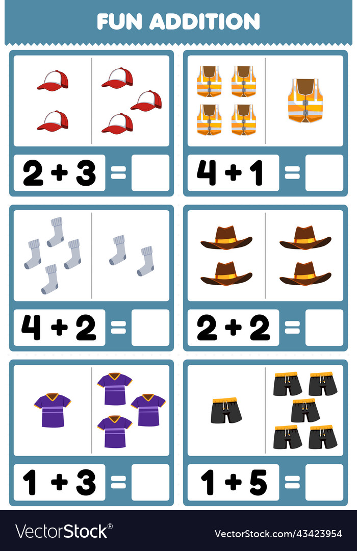 Education game for children fun addition Vector Image