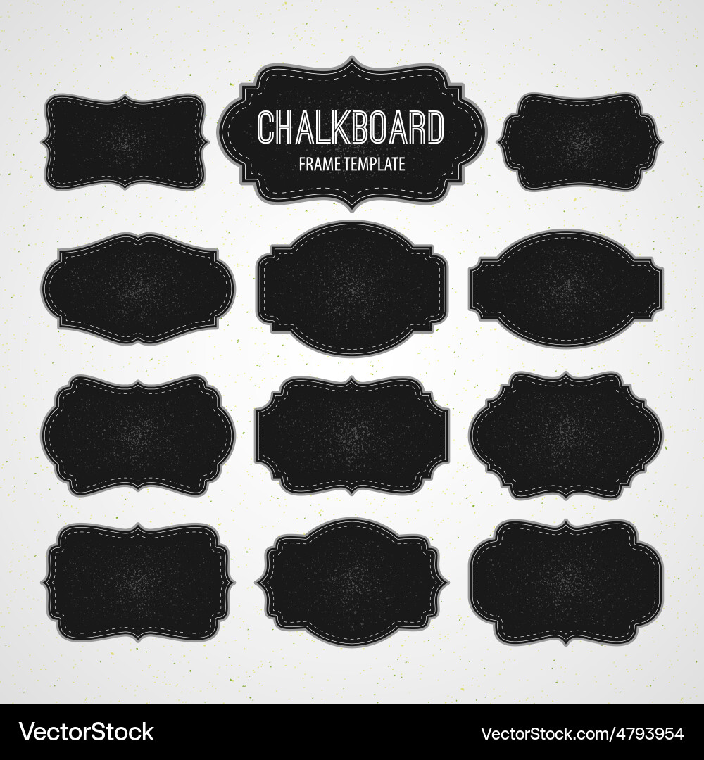 Set chalkboard frames and labels Royalty Free Vector Image