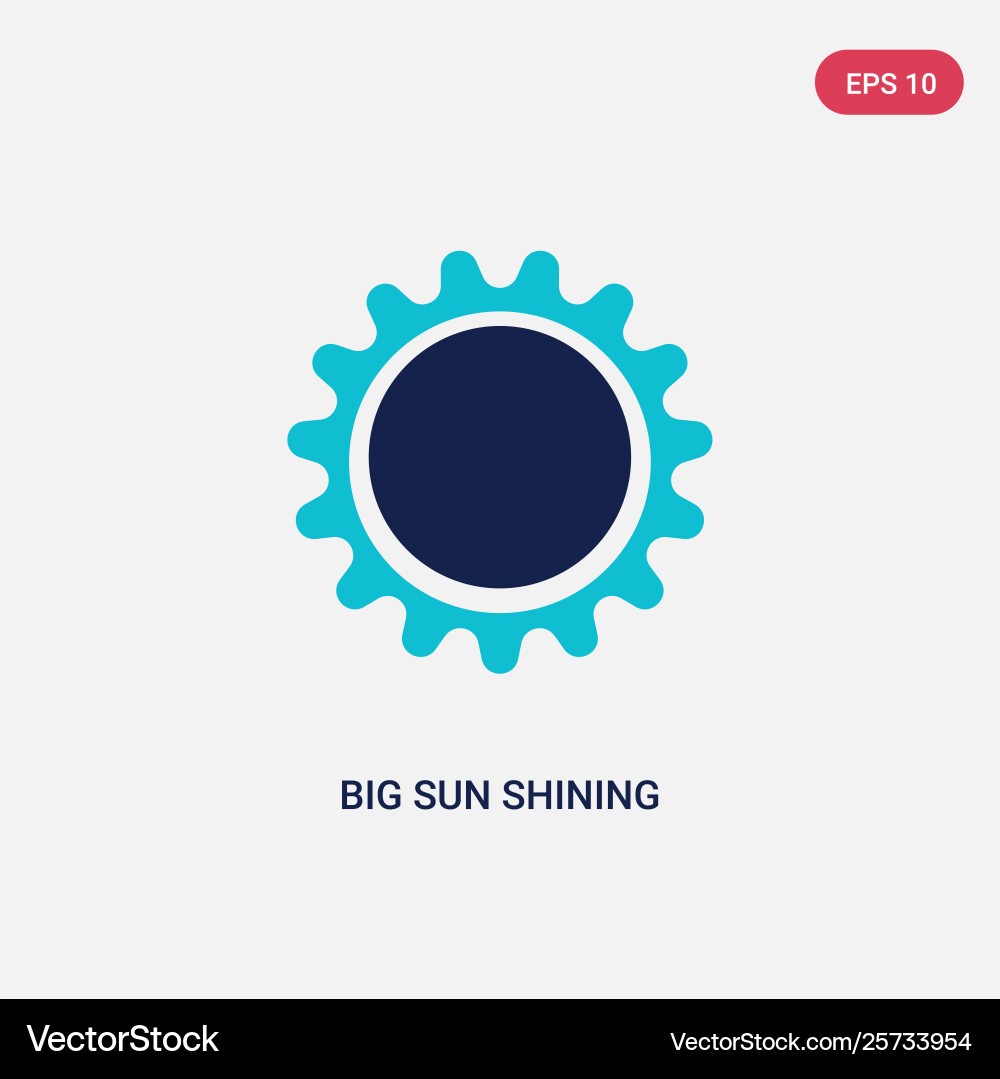 Two color big sun shining icon from astronomy Vector Image