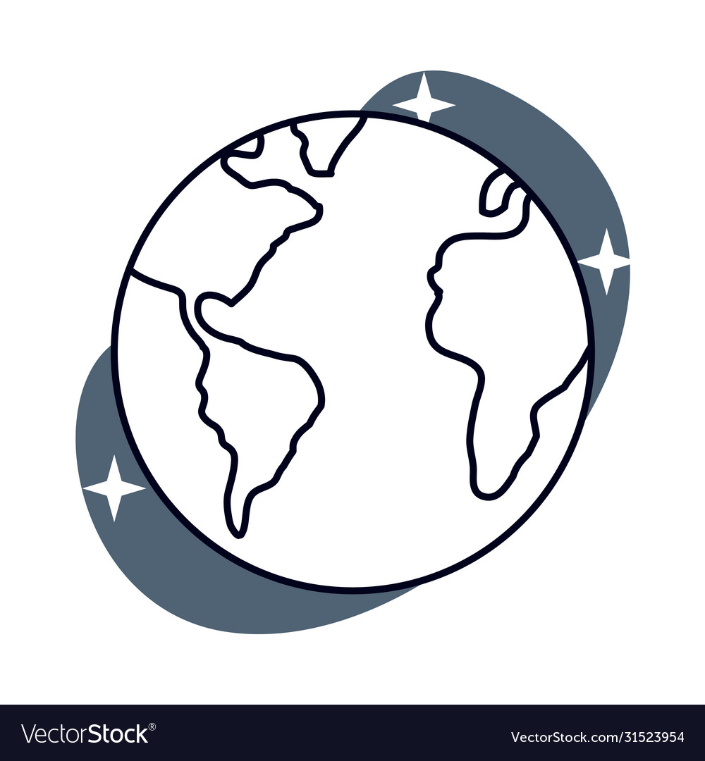 World planet in space isolated icon Royalty Free Vector