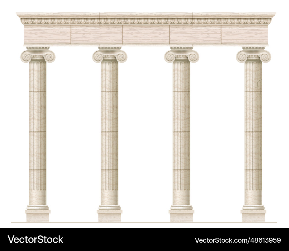 Ancient greek colonnade ruins Royalty Free Vector Image