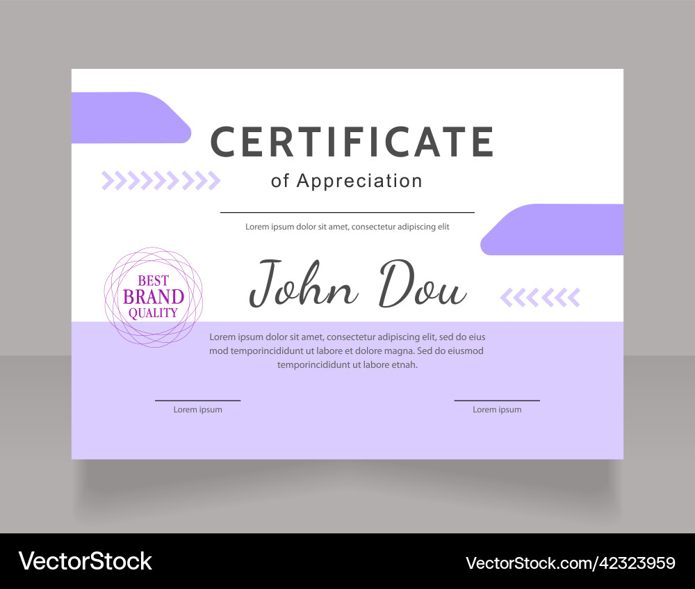 Award certificate design template Royalty Free Vector Image