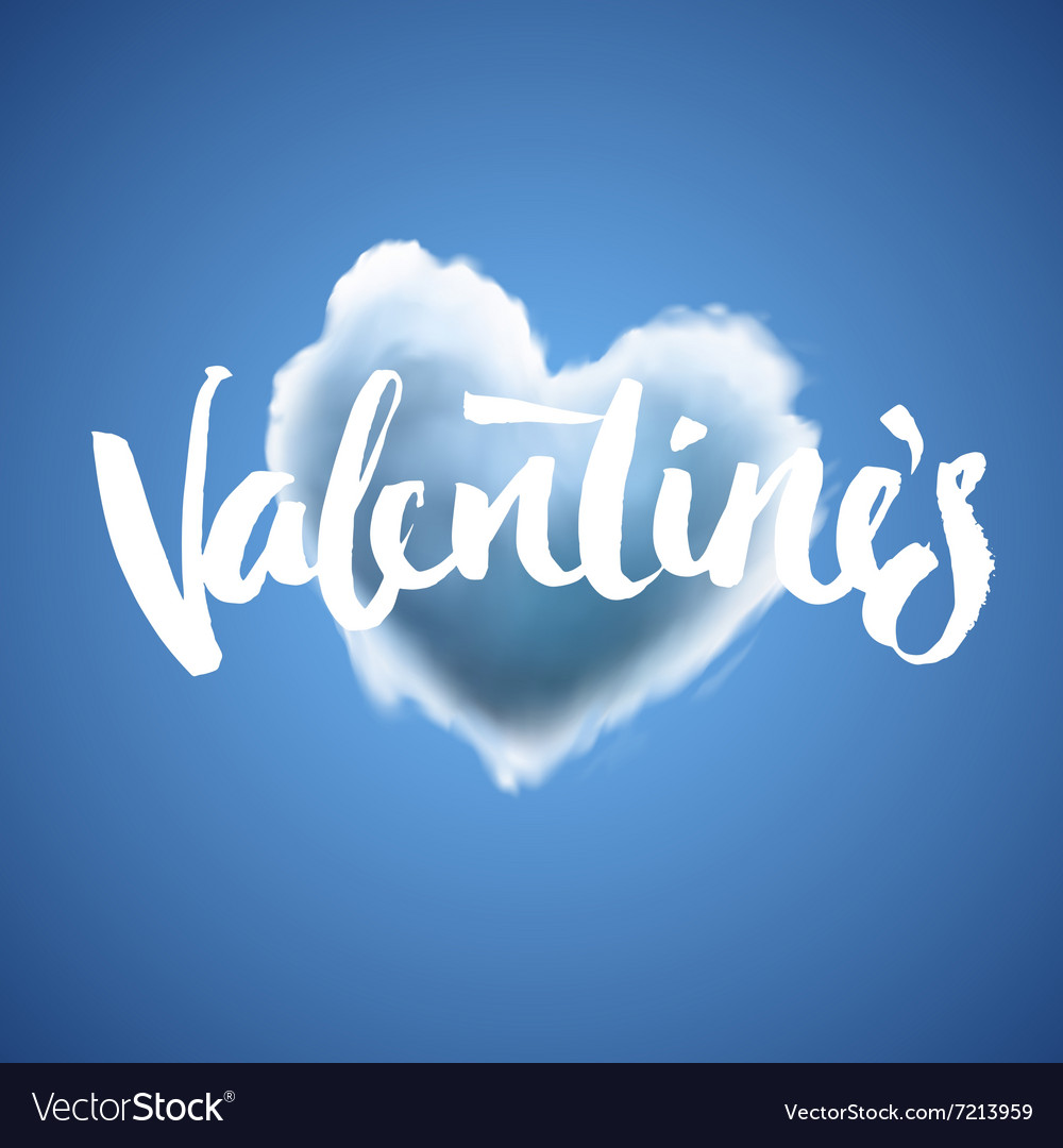 Beautiful heart cloud love for valentines day Vector Image