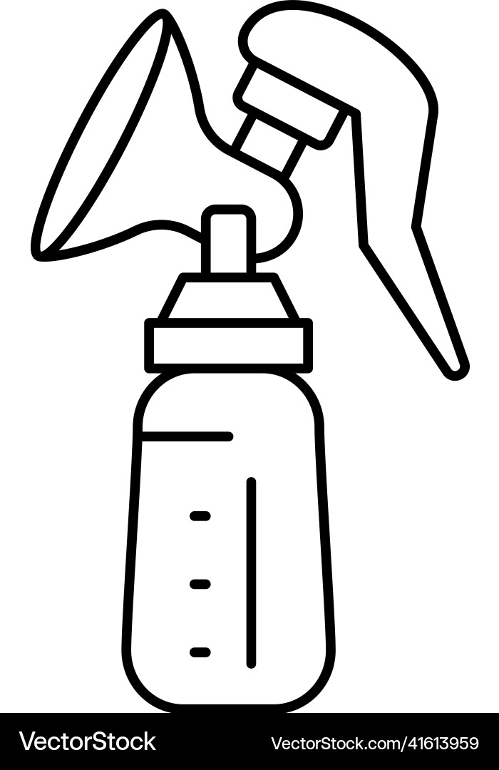 Breast milk pump line icon Royalty Free Vector Image