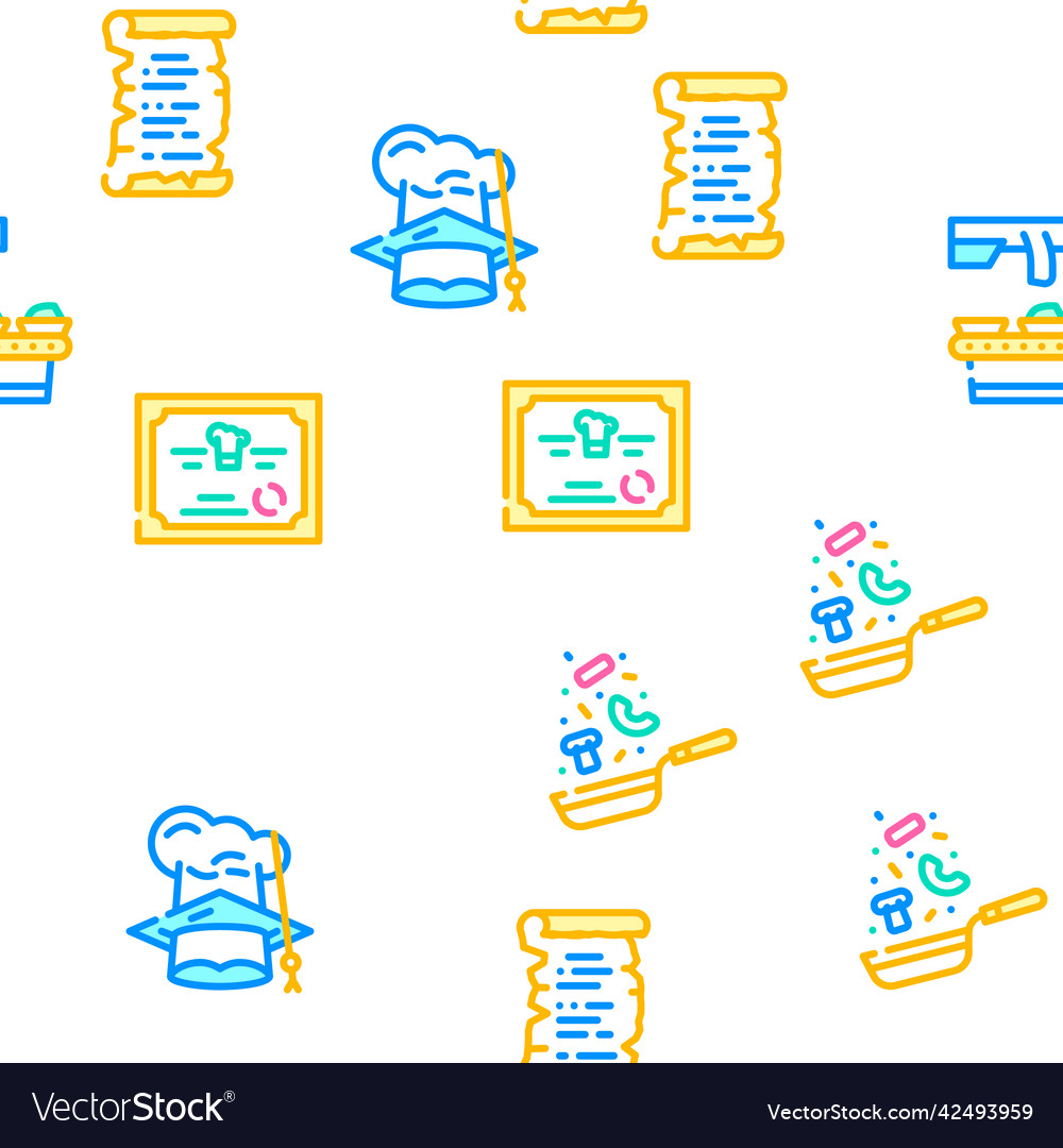 Cooking courses lesson seamless pattern Royalty Free Vector Cooking courses lesson seamless pattern Royalty Free Vector